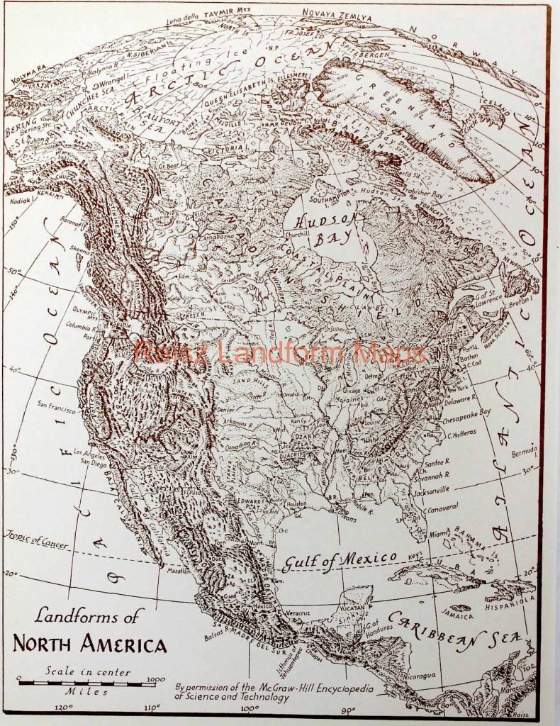 North America – Raisz Landform Maps