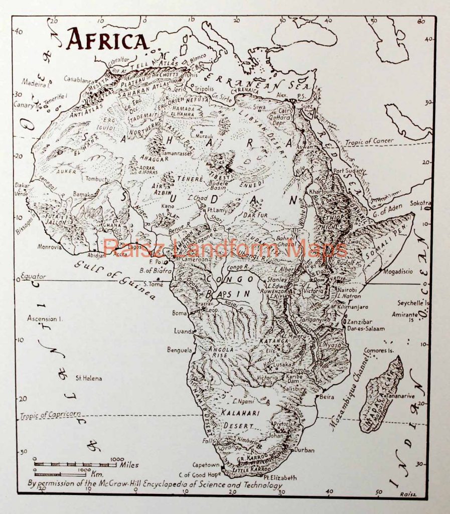 Africa – Raisz Landform Maps