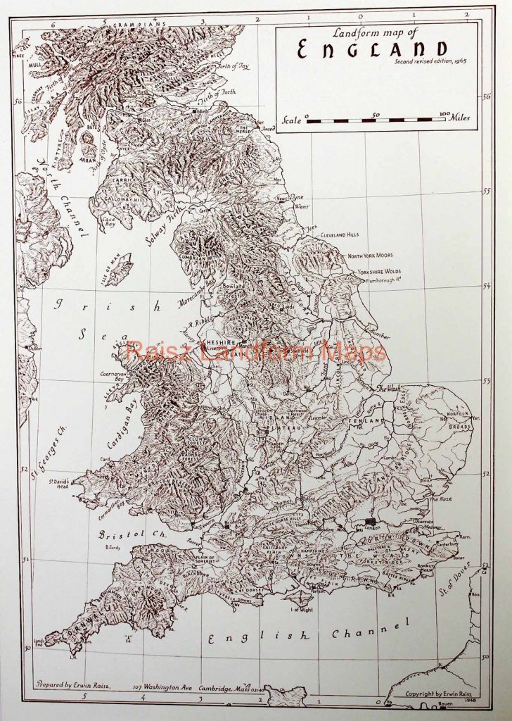 England – Raisz Landform Maps