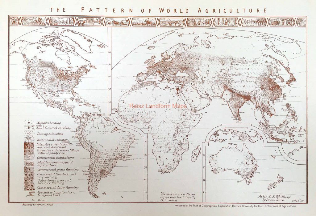 World Agriculture – Raisz Landform Maps